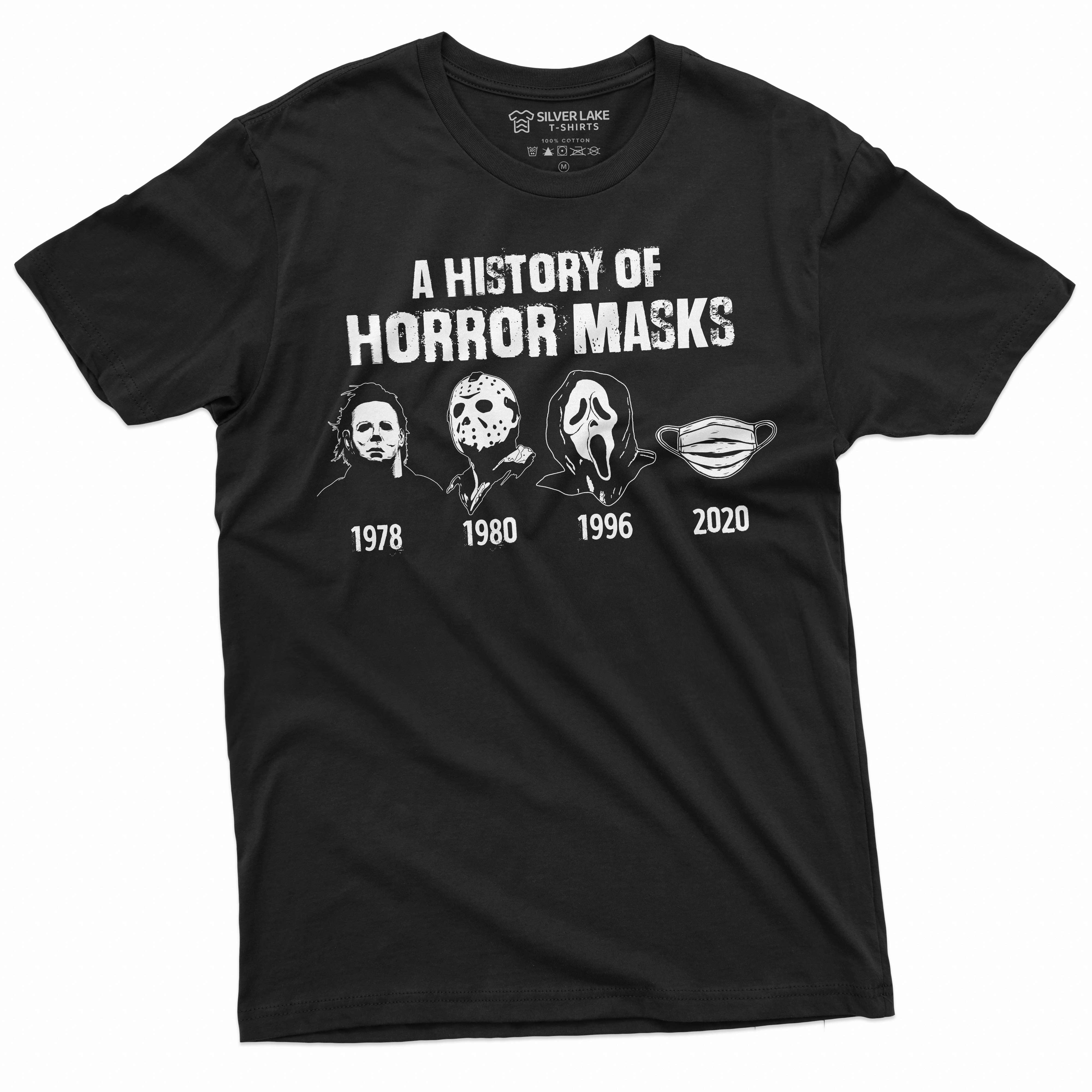A History Of Horror Masks Shirt Halloween Movie Inspired T-Shirt Micha ...